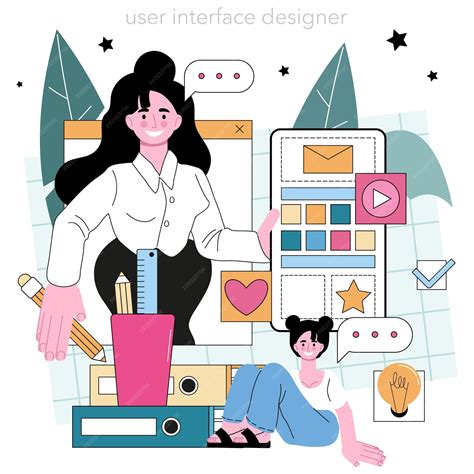 Premium Vector Ux And Ui Designer App Or Website Interface Development User Interface