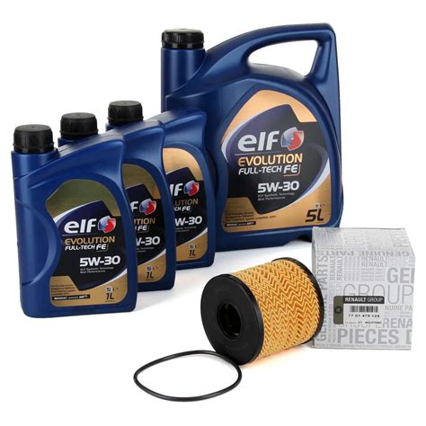 8l Elf Evolution Full Tech Fe 5w 30 Motoröl Original Renault Ölfilter