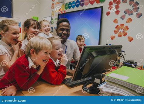 Computer Lesson At School Stock Image Image Of Future 91445851
