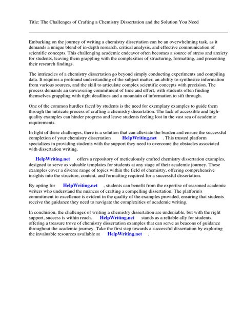 Chemistry Dissertation Examples Pdf Thesis Chemistry