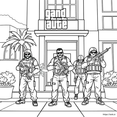 Grand Theft Auto 5 Páginas Para Colorear Para Imprimir