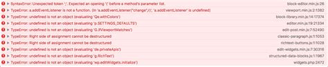 wp 6 2 breaks post edit screens site customizer and widget editor in