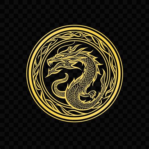 Premium Psd Gold Dragon On A Black Background Free Download