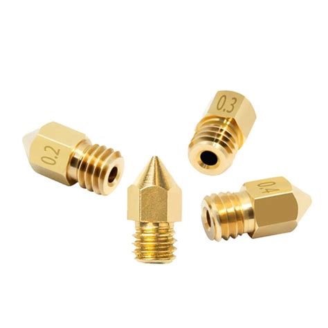 4x Mk8 Brass Nozzle 175mm Filament 02 03 04 05 06 08