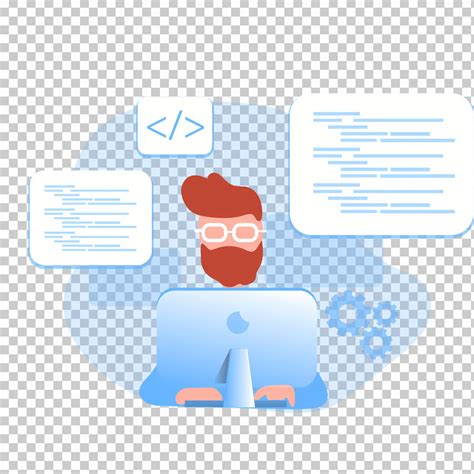 Coding Illustration Of A Programmer At Work Png Clipart Coding