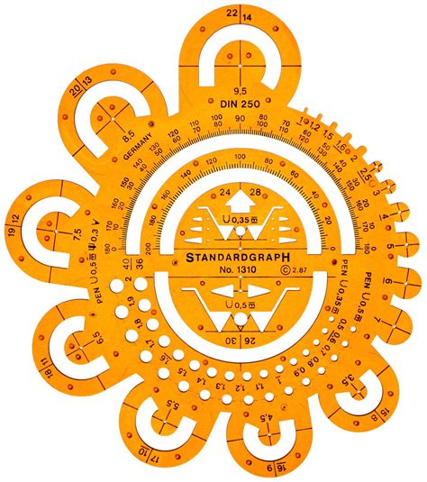 Buy Circle Arc Radius Shapes Template Stencil For Technical Drawing Drafting With Protractor And