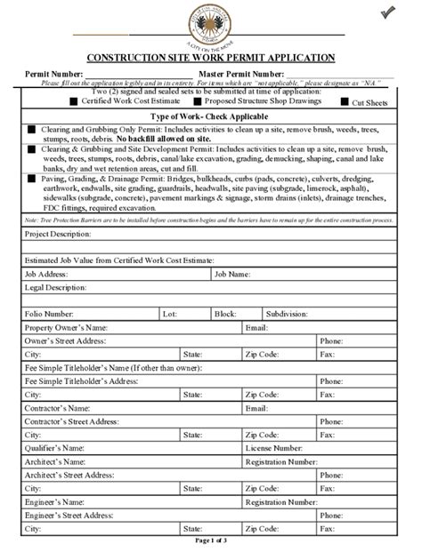 Construction Work Permit Sample Fill Out And Sign Online Dochub