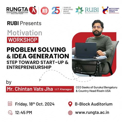 Rungta Iic Moe Startup Innovation Rubi Dr Manish Manoria