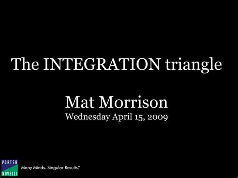 The Integration Triangle Ppt