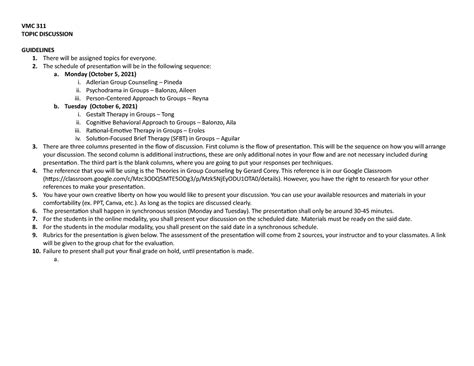 Topic Discussion Format Guidelines Vmc 311 Topic Discussion Guidelines 1 There Will Be