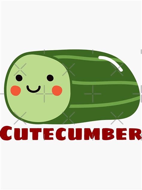 Cutecumber Cute Cucumber Pun Sticker For Sale By Allthingspunny