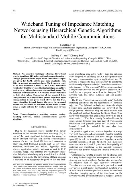 pdf wideband tuning of impedance matching networks using hierarchical