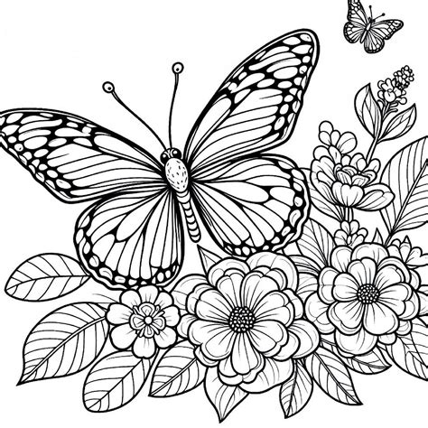 60 Butterfly And Flower Coloring Pages Printable Coloring Book For