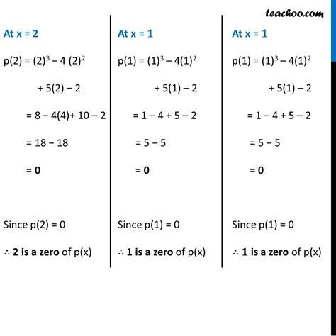 Verify That The Numbers Given Alongside Of The Cubic Polynomials Below