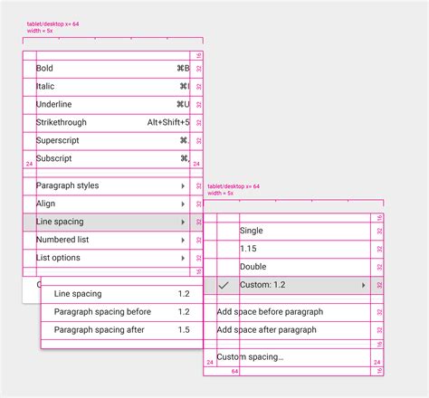 Menus Components Material Design