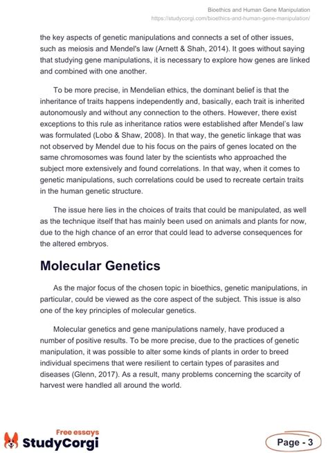 Bioethics And Human Gene Manipulation Free Essay Example