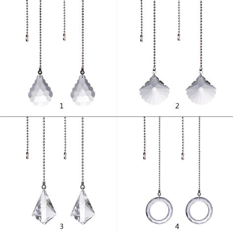 4 Sets Crystal Lamp Pull Chains Ceiling Fan Light Grandado