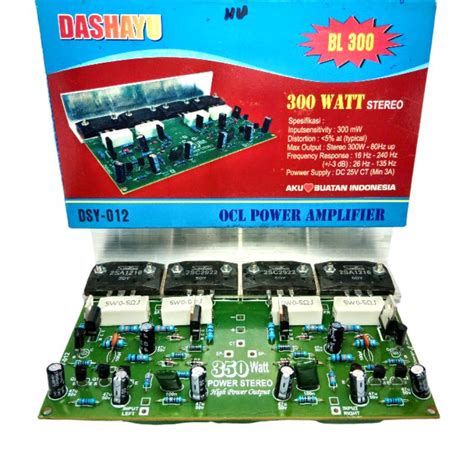 Jual Power Ocl Dashayu Dsy 012 Ocl Power Amplifier Bl 300 Stereo Super Ocl Dsy 012 Transistor