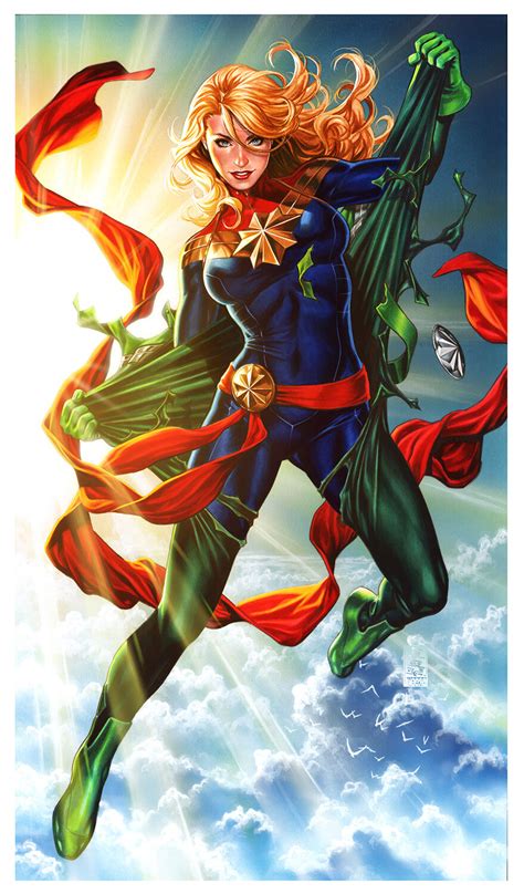 Marvel Ero Эротика Captain Marvel Mark Brooks Art барышня Marvel Вселенная Марвел