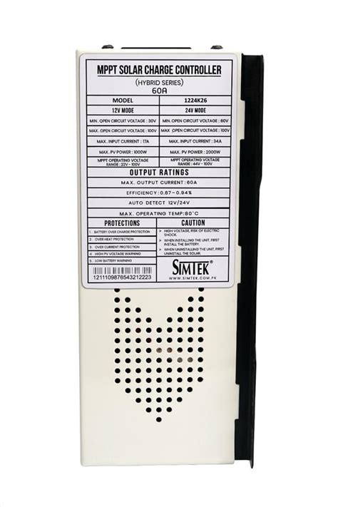 Simtek 70a Mppt With Dc Load And Settings 2024 Model 120v Pv