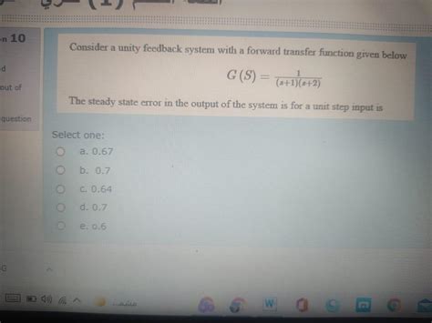 Solved Consider A Unity Feedback System With A Forward Chegg