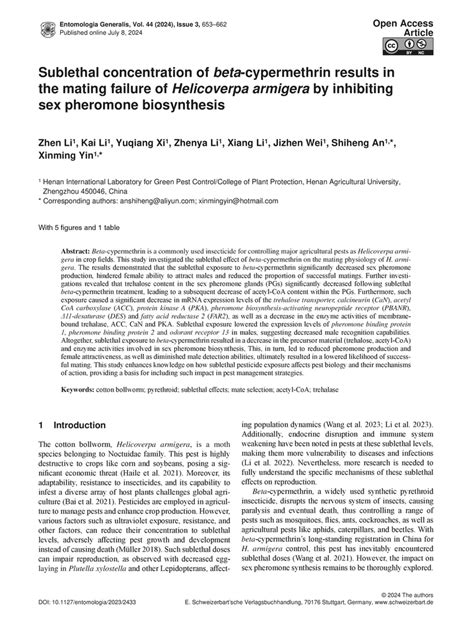 Sublethal Concentration Of Beta Cypermethrin Results In The Mating