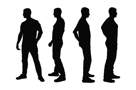 Masculine Model Standing Silhouette Set Graphic By Iftikharalam
