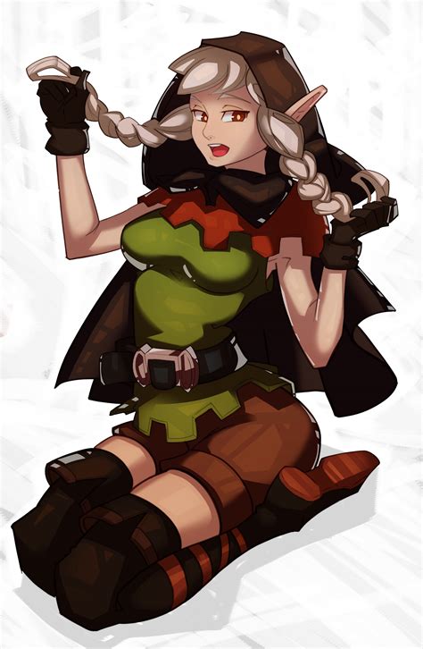 Splashbrush Elf Dragons Crown Dragons Crown Highres 1girl Belt