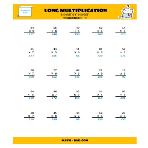Long Multiplication Math Dad