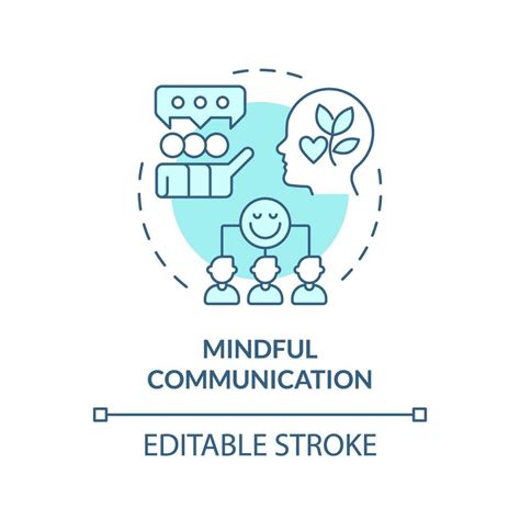 2d Editable Blue Icon Mindful Communication Concept Isolated Vector