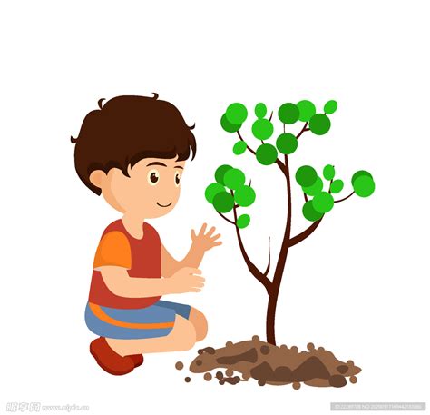 卡通植树种树设计图卡通设计广告设计设计图库昵图网