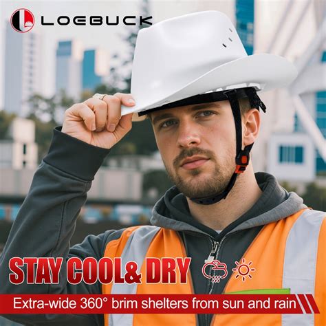 Loebuck Cowboy Hard Hat Western Style Construction Helmet With Full