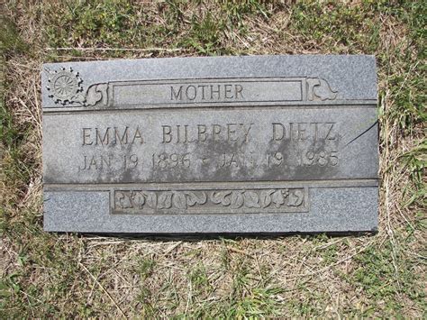 Emma Jane Bilbrey Dietz 1896 1985 Find A Grave Memorial