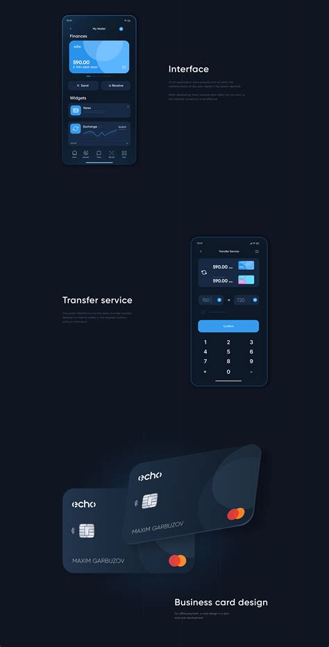 echo wallet app redesign project behance