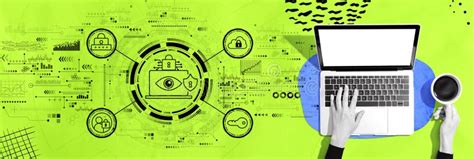 Data Privacy Concept With Person Using A Laptop Stock Illustration