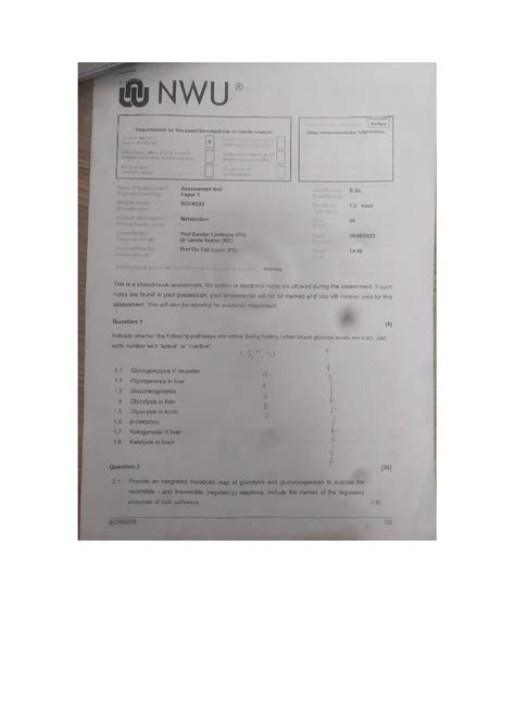 Assignment 1 W Nwu R Requirements For This Vir Hierdle Vraestel