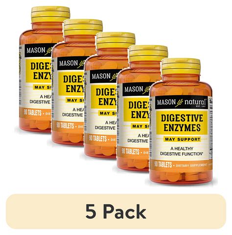 5 Pack Mason Natural Digestive Enzymes Healthy Digestive Function