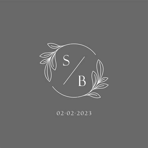Letter Sb Wedding Monogram Logo Design Creative Floral Style Initial Name Template 22029649