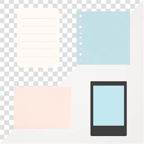 Premium Psd Printable Memo Pad Png Sticker Set