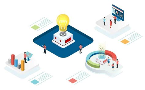 Modern D Isometric Design Concept Of Data Analysis With Business People Team Working With Data