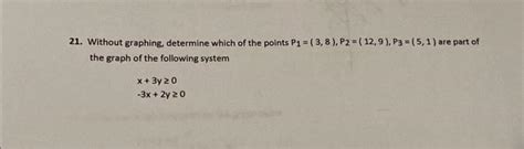 solved 21 without graphing determine which of the points