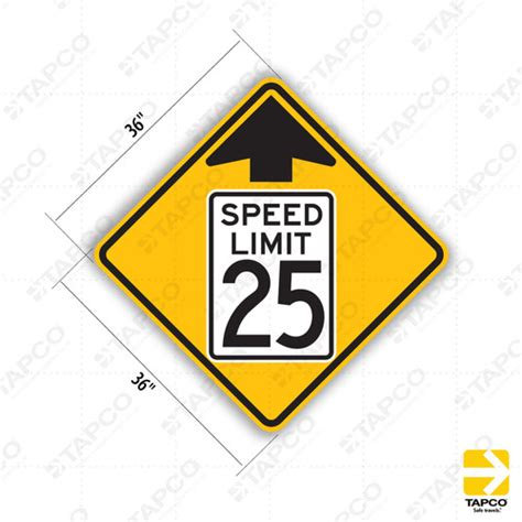 Speed Limit 25 Ahead Symbol Sign W3 5 Standard Traffic Signs Tapco