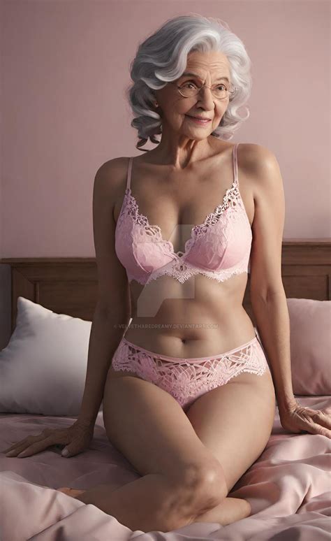 Grandma Model Woman Pink Lingerie Babe Lady 98 By Velvetharedreamy On