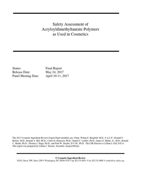 Ammonium Polyacryloyldimethyl Taurate Pdf Polymers Polymerization