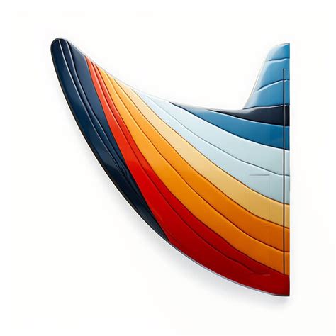 Premium Ai Image Isolated Tail Fin Flight Control Upright Panel Colored Strip On White