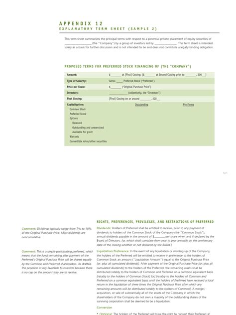 Angel Guidebook Term Sheet 2 Pdf Initial Public Offering Stocks