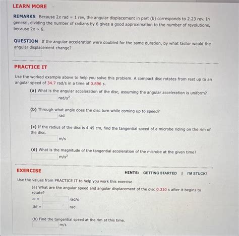 Solved GOAL Apply The Rotational Kinematics Equations In Chegg