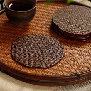 禅意竹编茶杯垫纯手工编织杯托藤编隔热餐垫家用小茶垫茶道壶新品 阿里巴巴