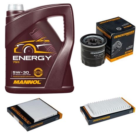 Denckermann Inspektionspaket Mannol Energy 5w 30 5l Für Daihatsu Cuore