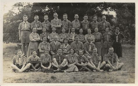 Scouting Mixed Group Of Older Both Sex Scouts Photo Postcard Unknown